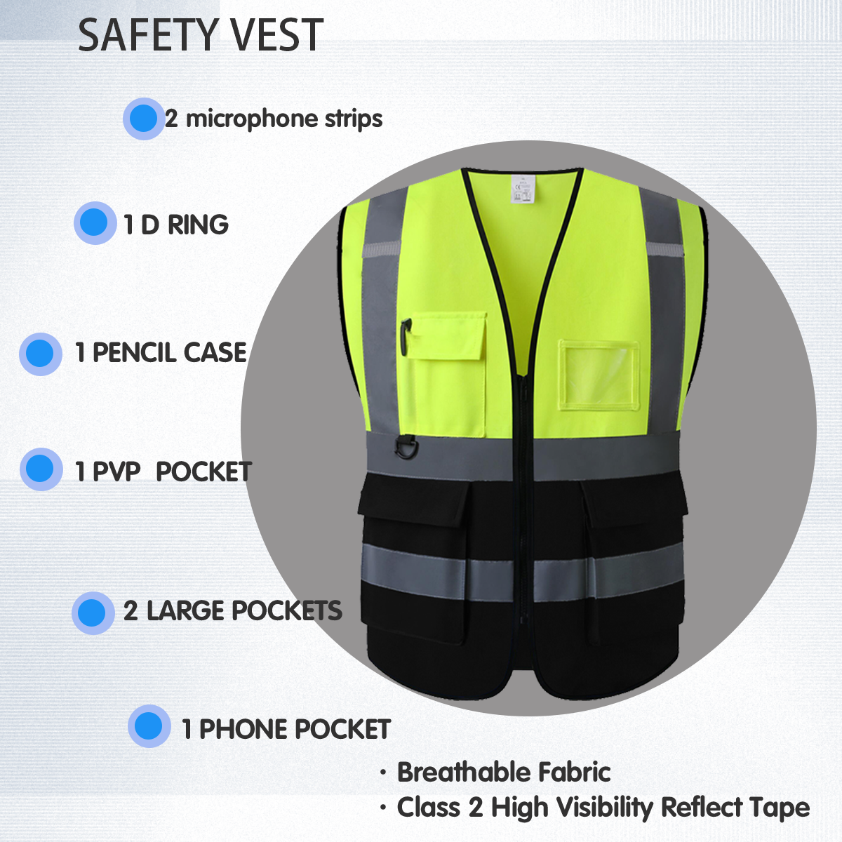 Custom Your Logo Safety Vest with Any Design - Personalize Hi Vis Vest ...