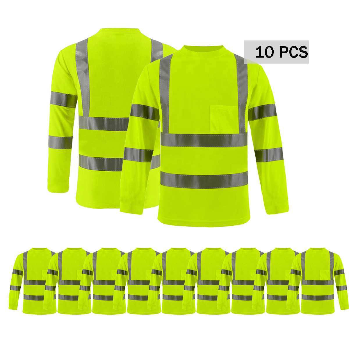 Custom LOGO Reflective Shirts Long Sleeve Class 3 Hi Vis Shirts – SafetyIn