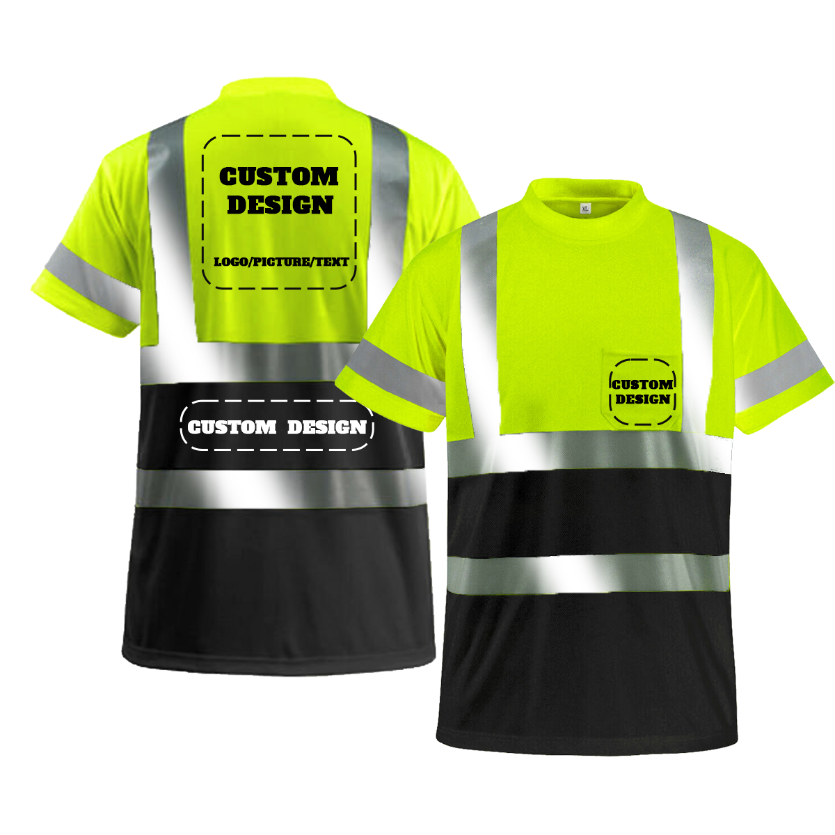 Men's Work Uniforms,Free Custom Class 3 High Visibility Safety T-Shirt ...