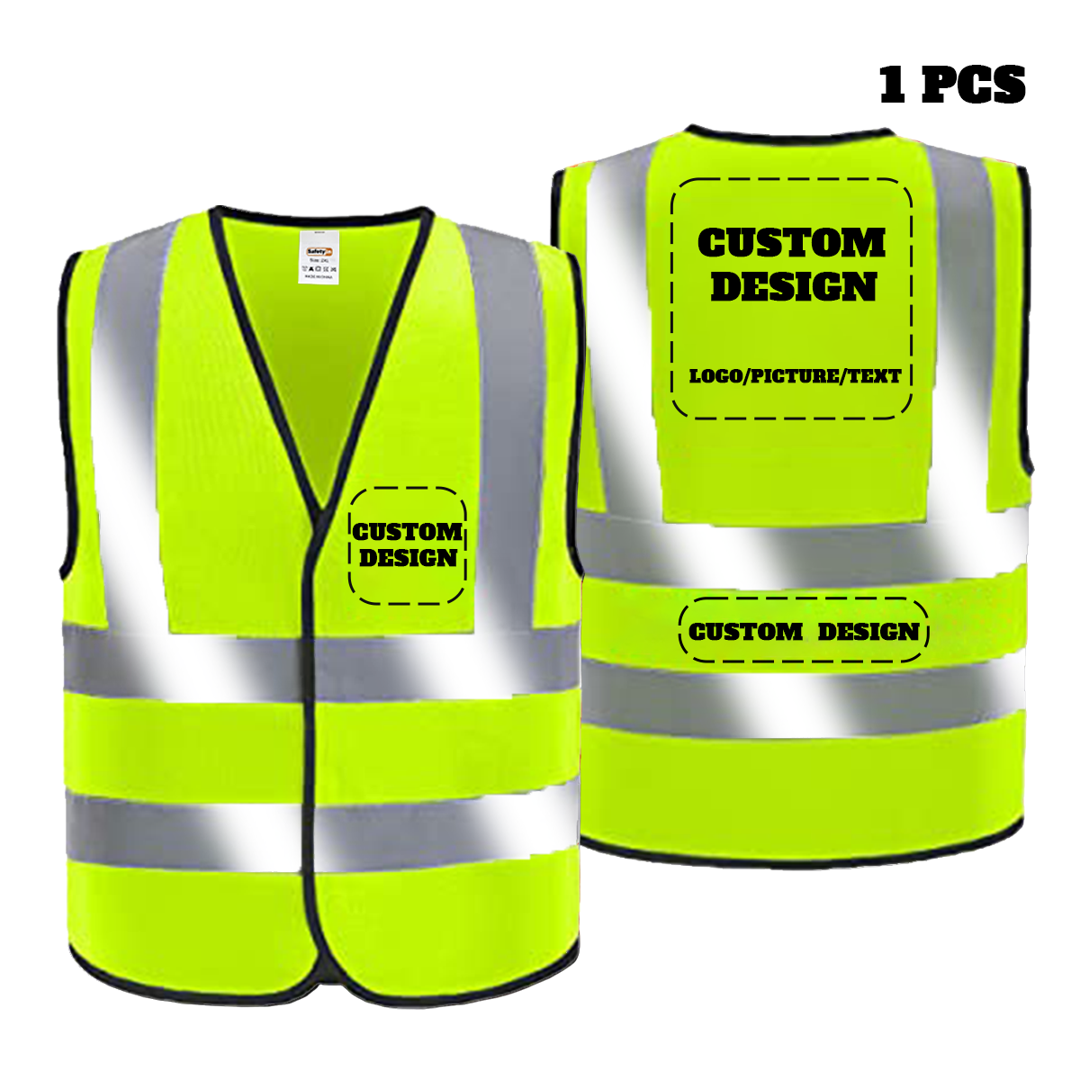 Custom LOGO Safety Vest with Velcro Personalized Hi Vis Breakaway Vest ...