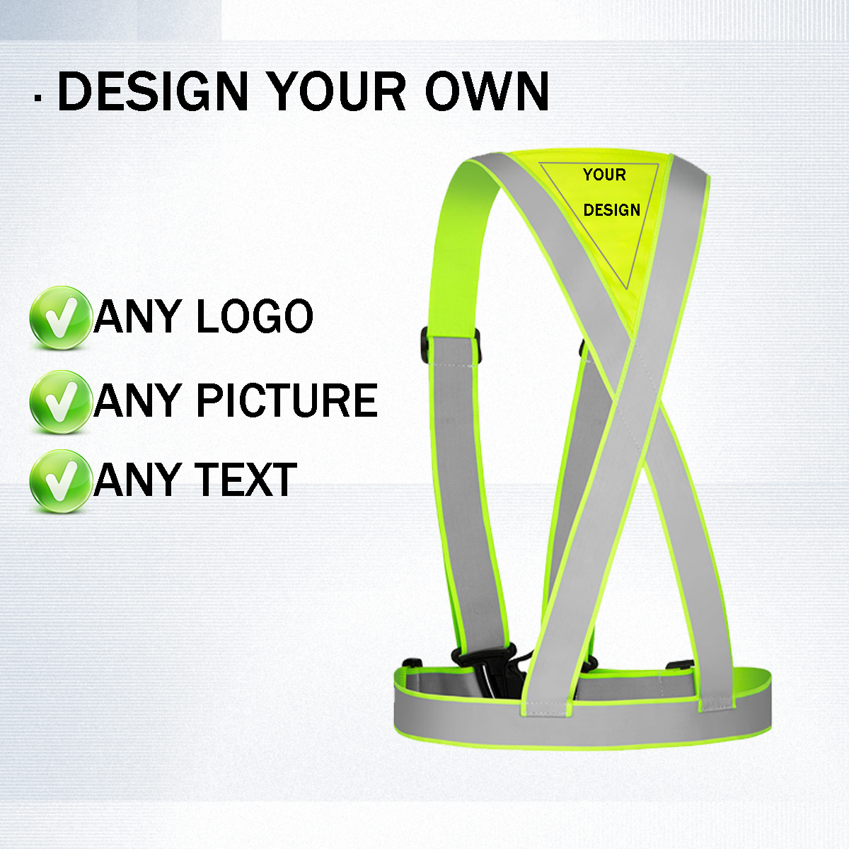 Custom LOGO Safety Vest Strap Adjustable Class 2 Reflective Straps ...