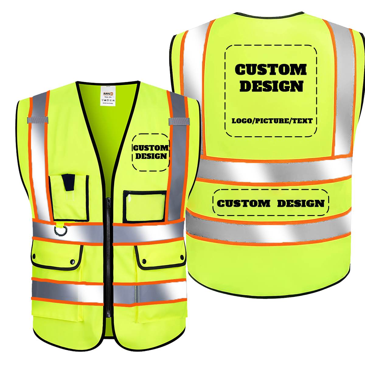 Free Custom Safety Vest丨4 Pockets Safety Vest,Comfortable Hi Vis Vest ...
